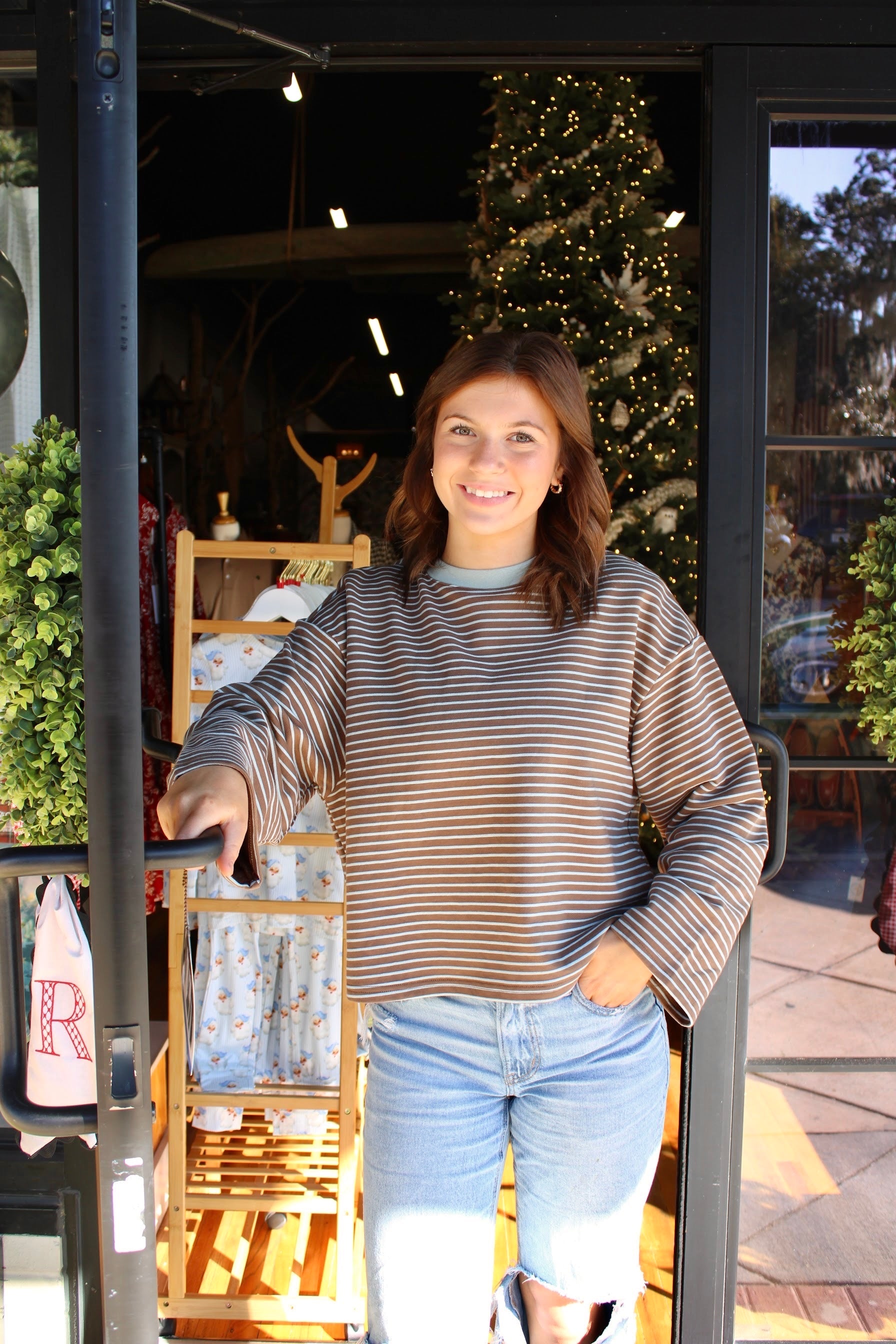 Teagan Top (Brown/Mint)