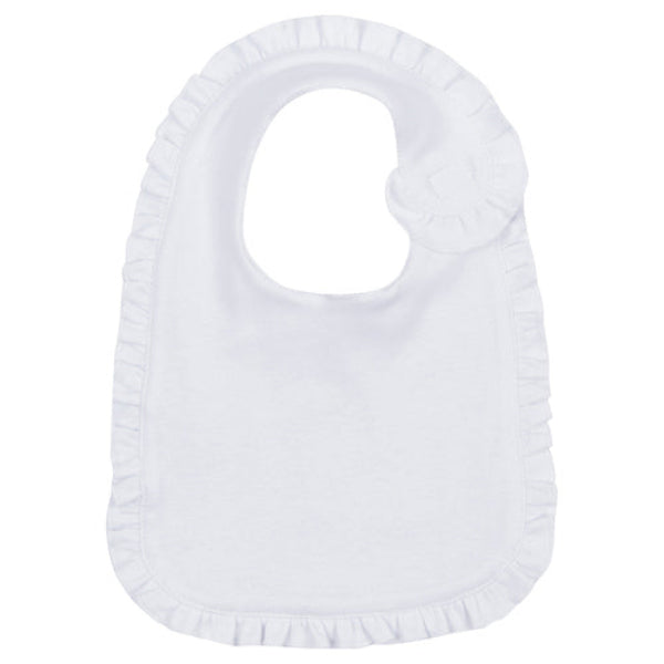 Ruffle Baby Bib (White)